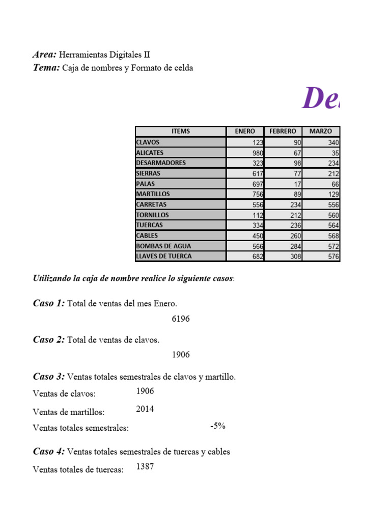Deber-01-Caja de Nombres y Formato de Celda-Yordan Cuasapaz. | PDF | Porcentaje | División ...