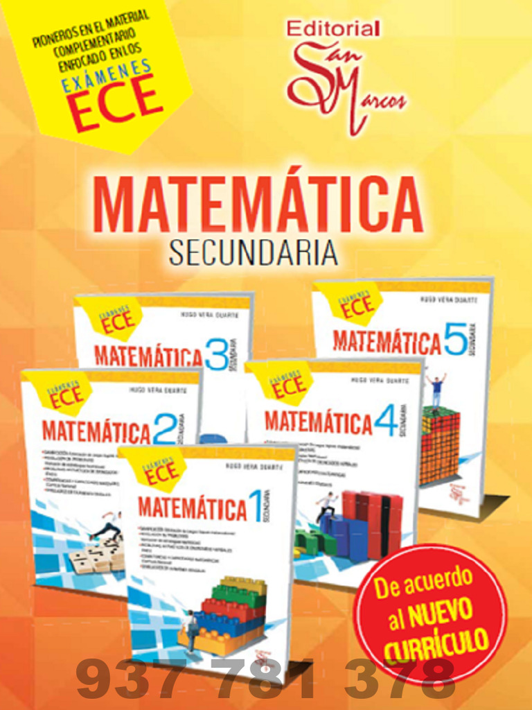 Secundaria - Matemática ECE (San Marcos) 1 | PDF | Multiplicación | Aritmética