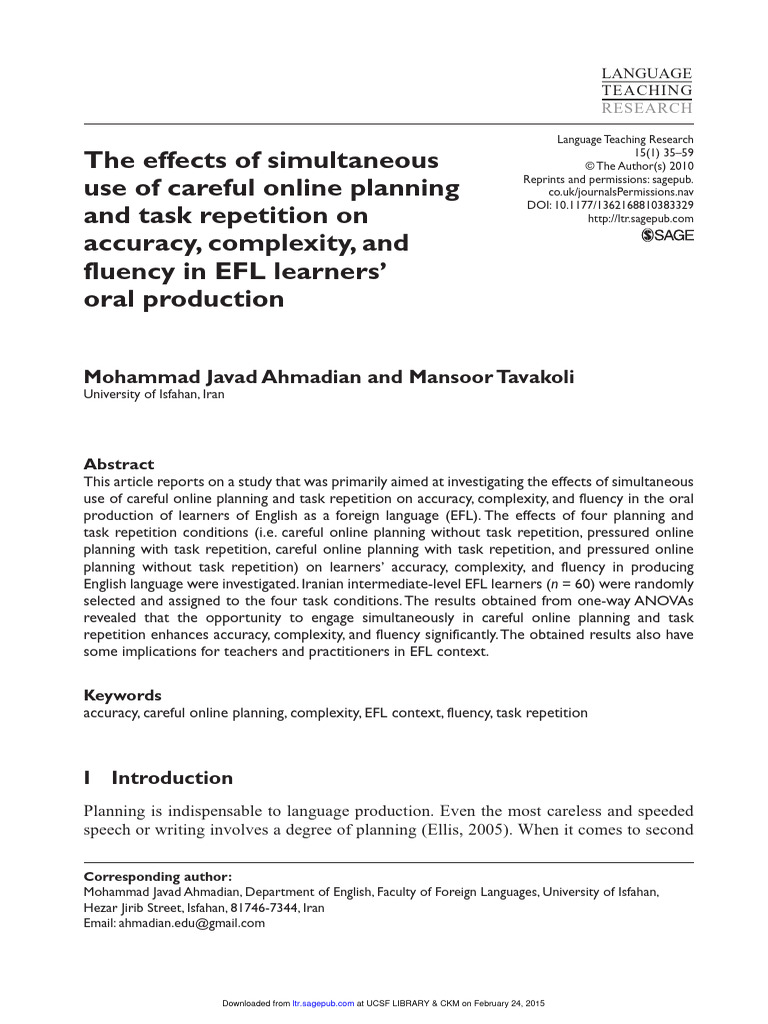 The Effects of Simultaneous Use of Careful Online Planning and Task ... The Effects of Simultaneous Use of Careful Online Planning and Task ...