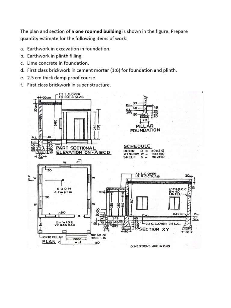 Estimation of A Single Room Building | PDF | Mortar (Masonry) | Masonry