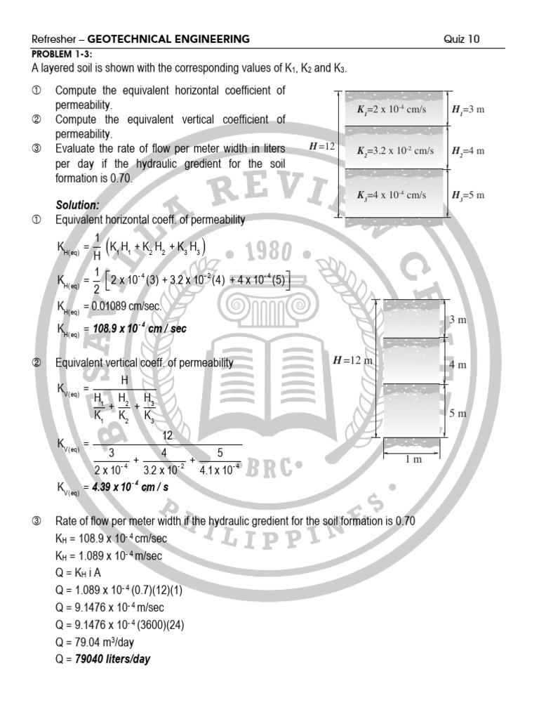 Geotech - Quiz 10 Sol. - 07 Oct. 2022 | Download Free PDF | Geotechnical Engineering | Mechanics