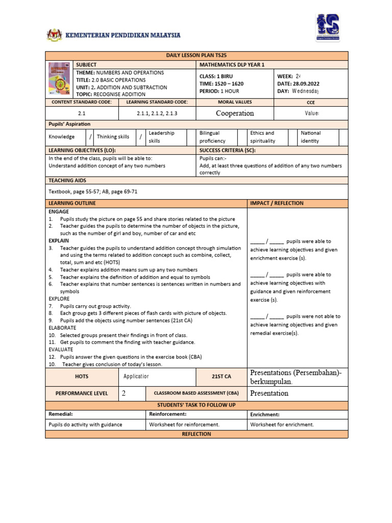 1 Biru Topic 2 | PDF | Lesson Plan | Teachers