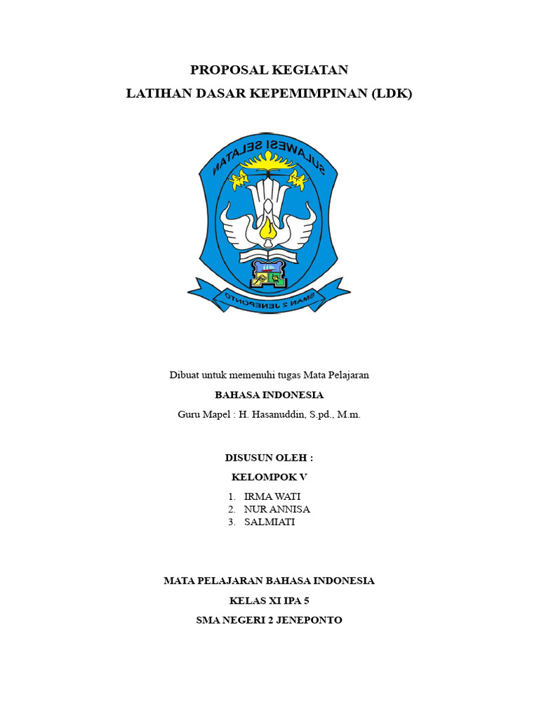 Proposal LDK OSIS SMA Negeri 2 Jeneponto | PDF