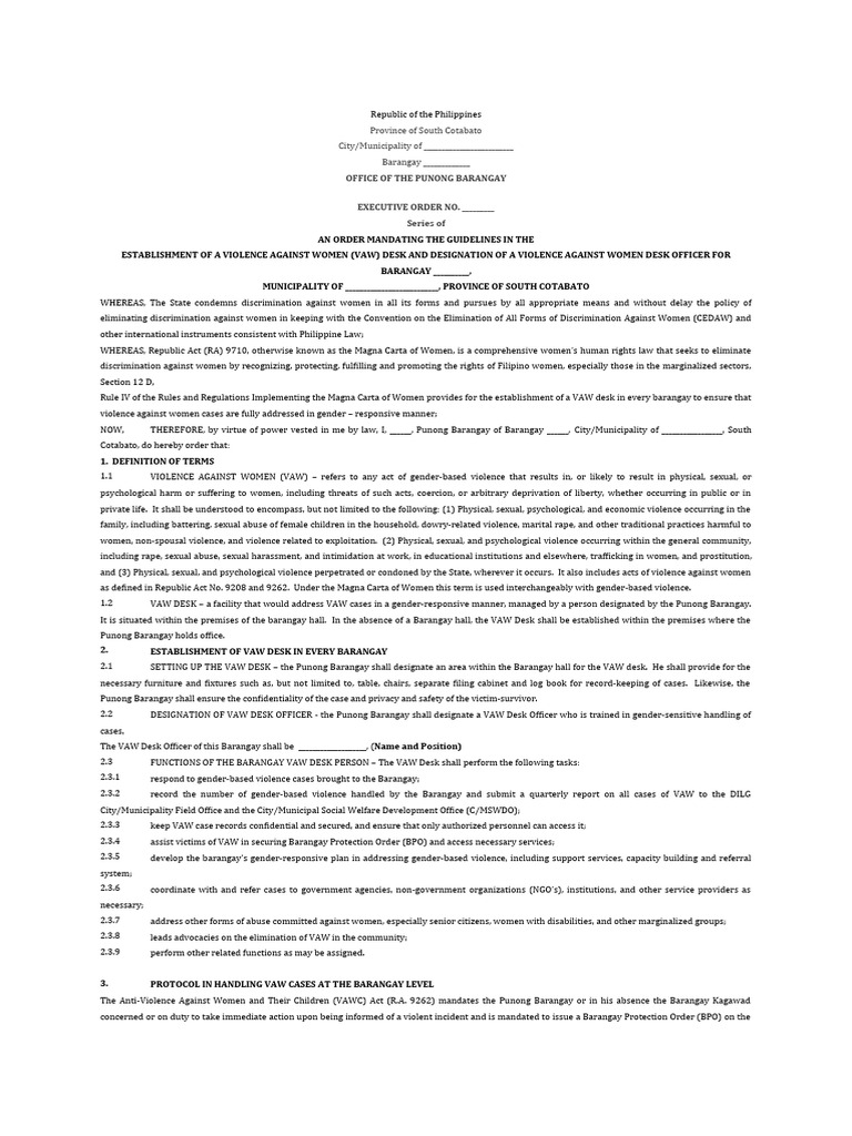 VAW-DESK-OFFICER | PDF | Violence Against Women | Violence