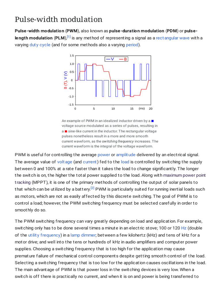 Pulse-width Modulation - Wikipedia | PDF | Electronic Engineering ...
