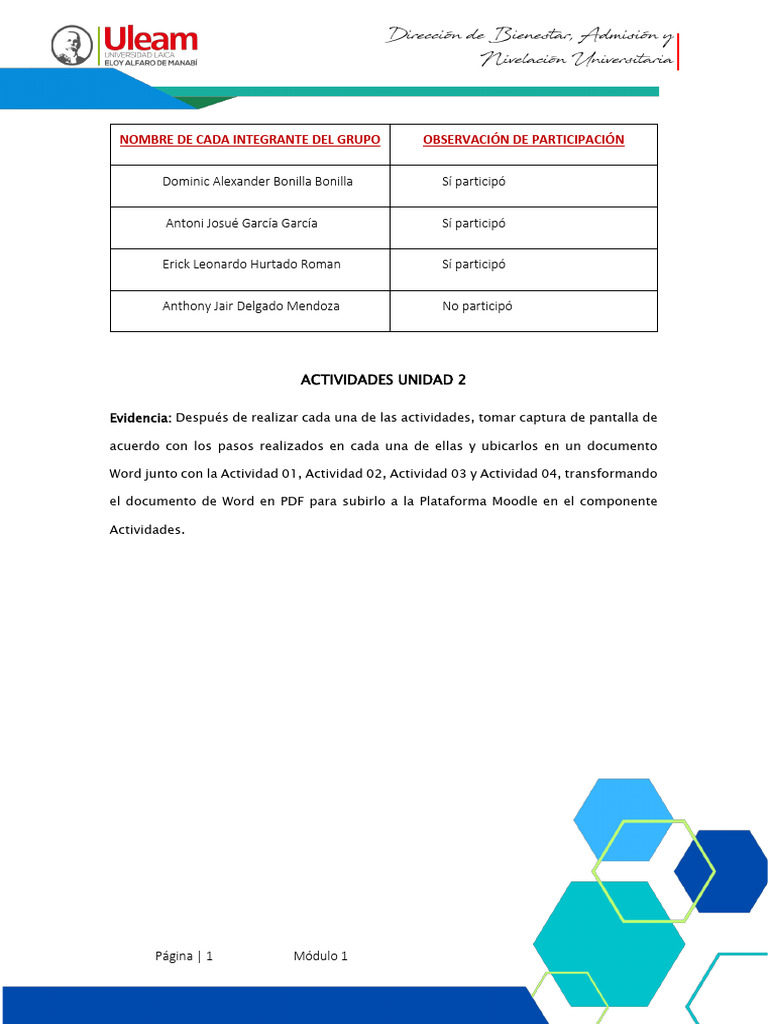 TA2 - Actividades Unidad | PDF
