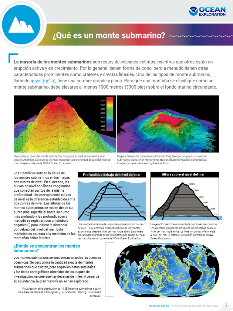 What Is A Seamount Fact Sheet ESP | PDF | Mar | Montañas
