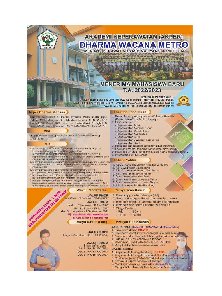 Brosur Penerimaan Mahasiswa Baru T.A 20222023 | PDF