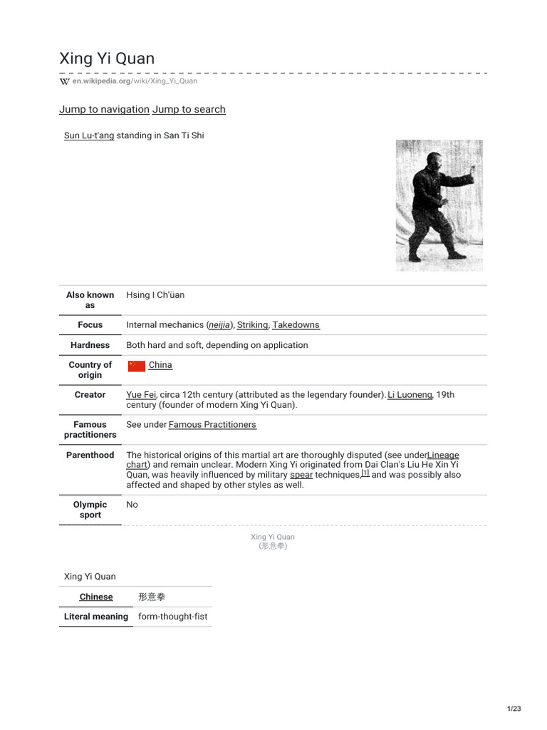 Xing Yi Quan | PDF | East Asian Martial Arts