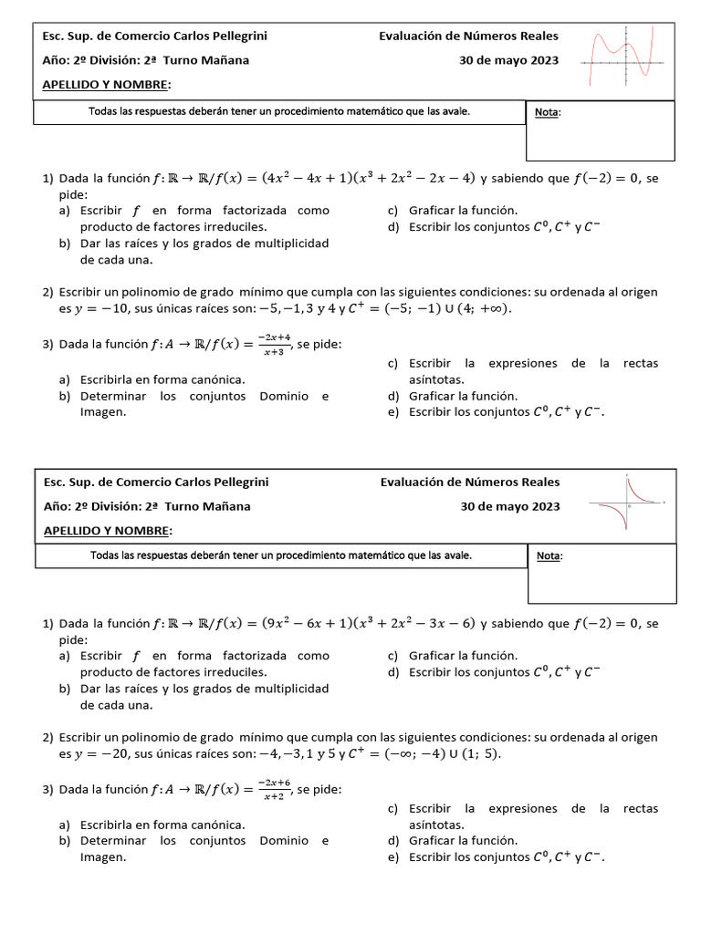 Evaluación de Función Polin y Homog | PDF | Función (Matemáticas ...