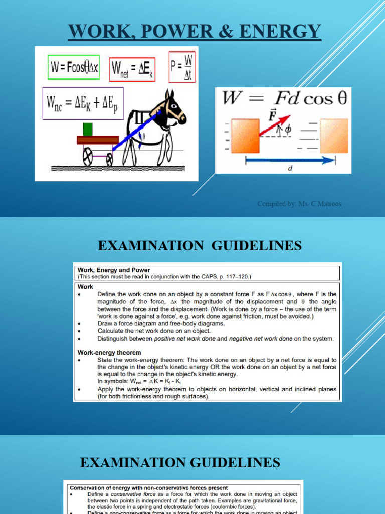 Work, Power & Energy 050424 | PDF | Force | Friction