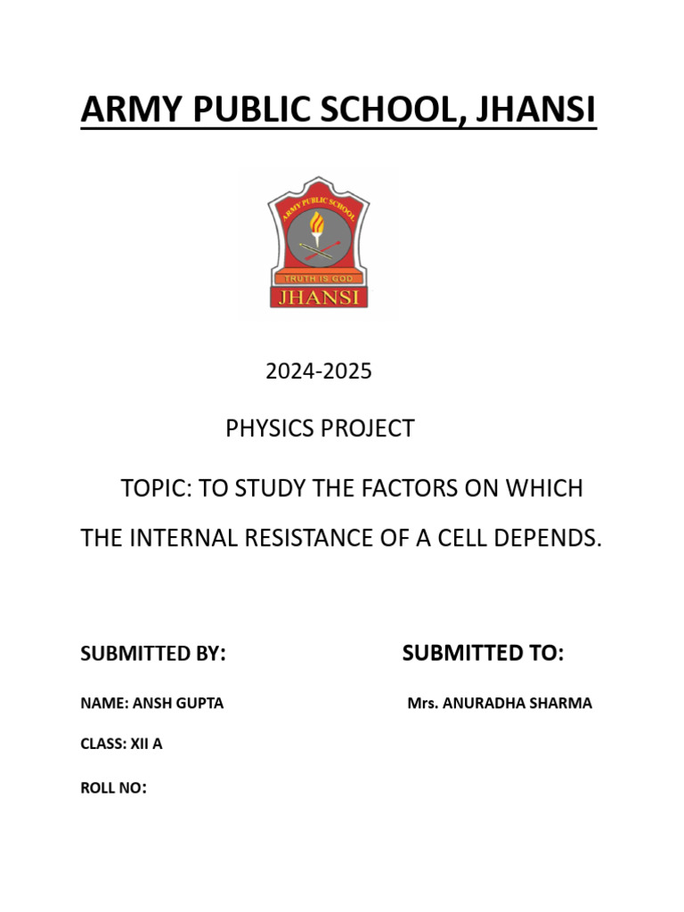 Physics Investigatory Project Class 12 | PDF
