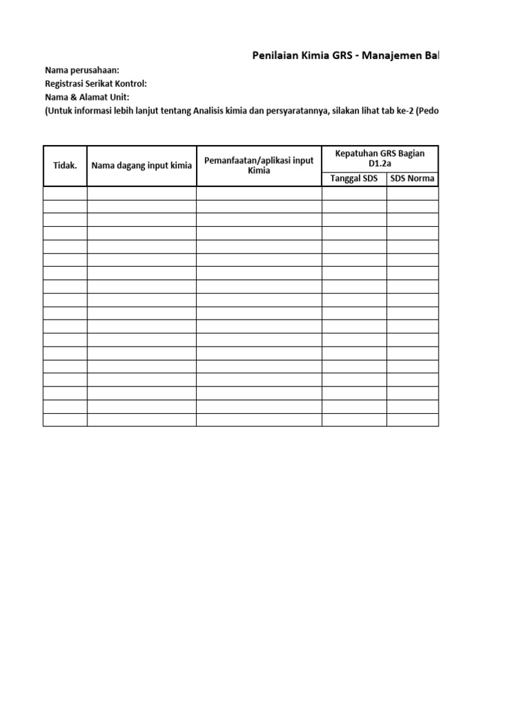 GRS Chemical Assessment Form - En.id | PDF