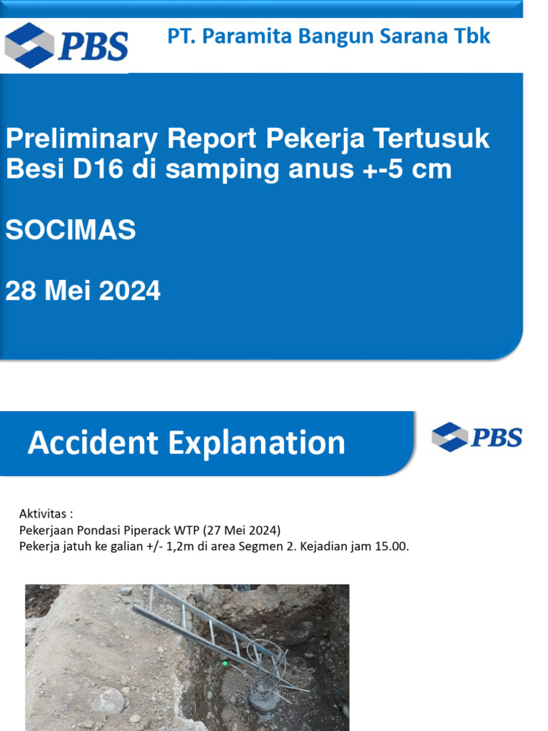 Preliminary Report Pekerja Tertusuk Besi D16 Di Samping Anus - SOCIMAS ...