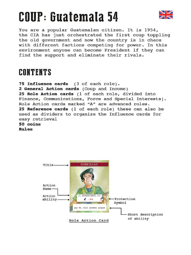 Coup Rebellion g54 Manual de Regras 76430 | PDF