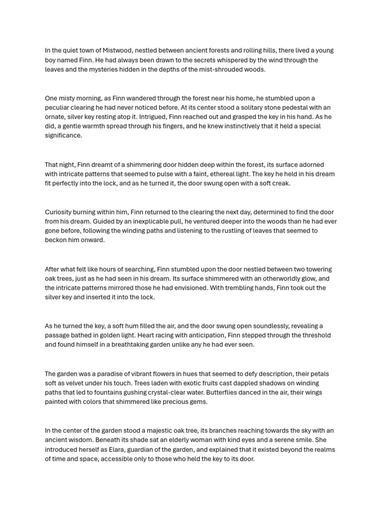 The Garden Beyond Time Finn Tale | PDF | Poetry | General Fiction