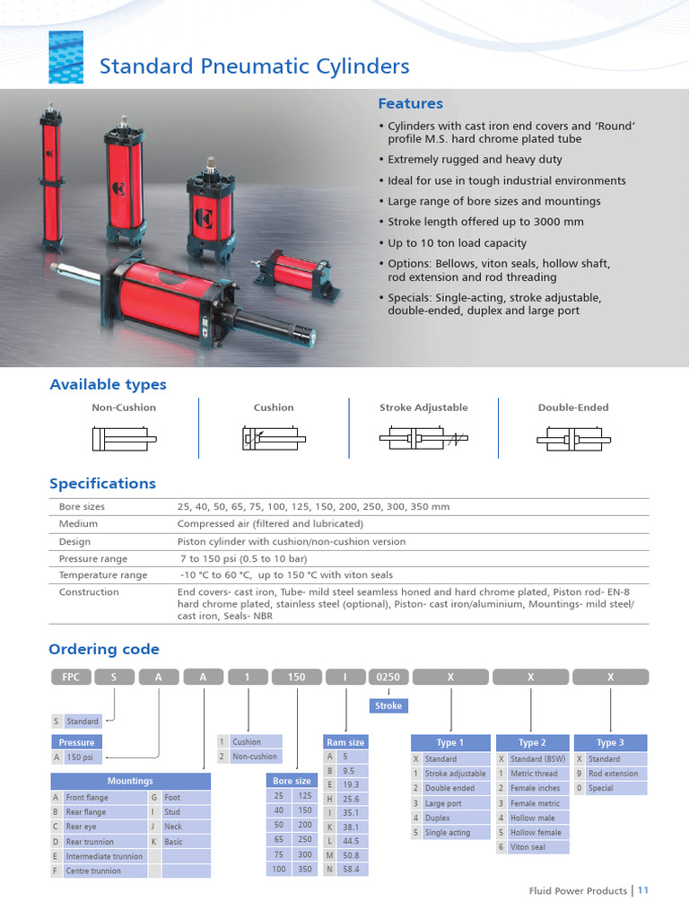 Standard-Pneumatic-cylinder | PDF | Piston | Pipe (Fluid Conveyance)