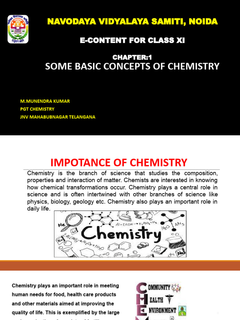 Basic Concepts of Chemistry for Class XI | PDF | Mole (Unit ...