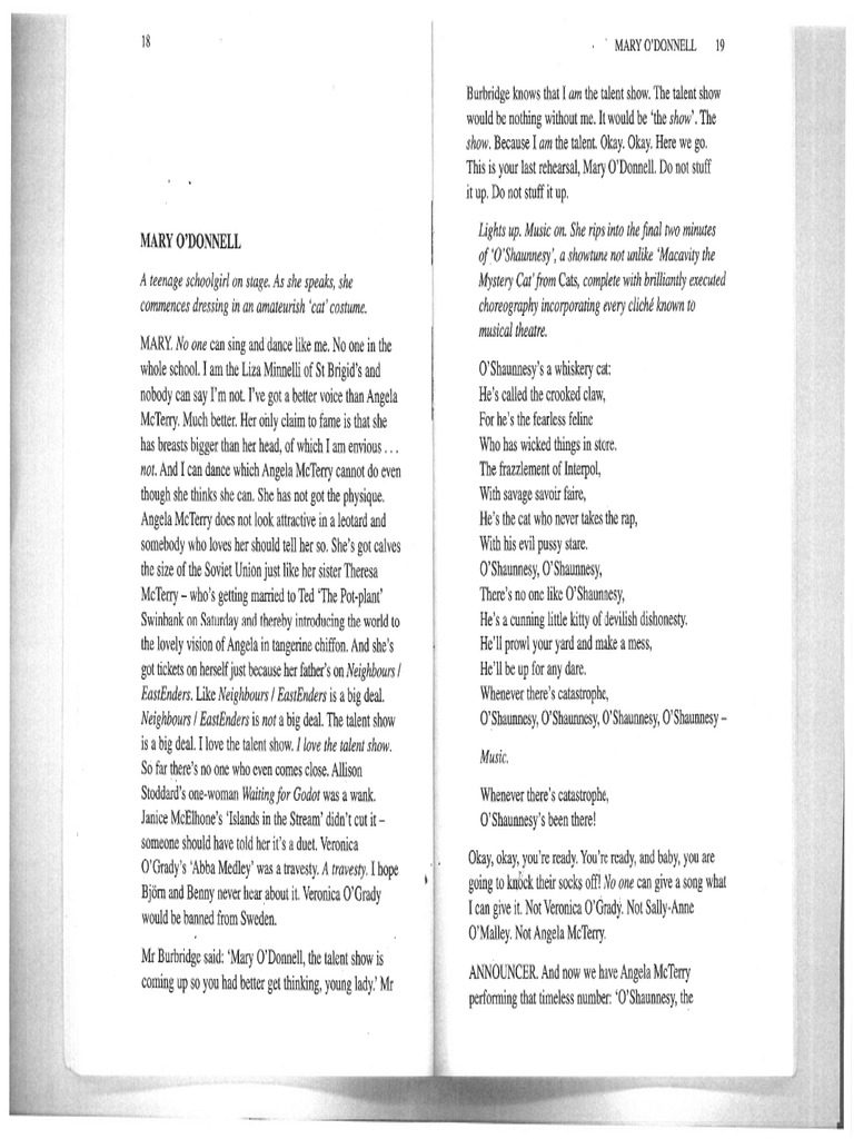 Mary MC Donnell Monologue | PDF