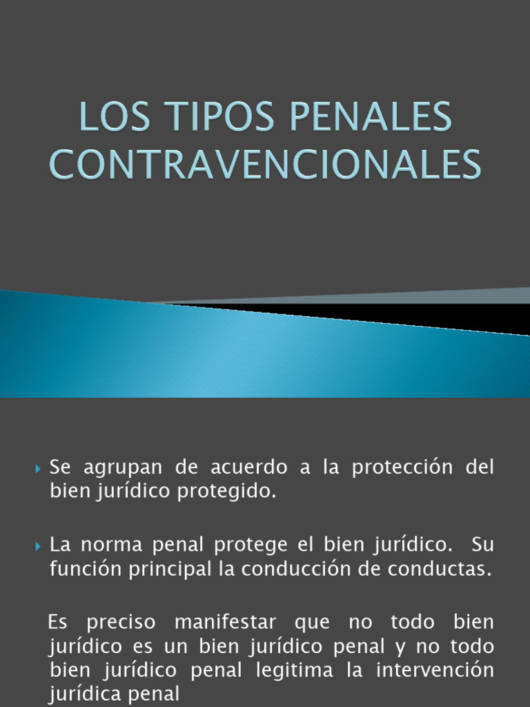 Los Tipos Penales Contravencionales | PDF | Crímenes | Crimen y violencia