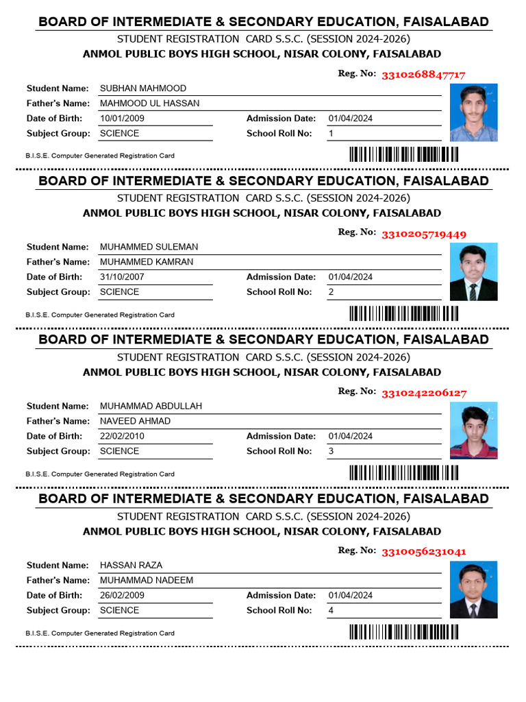 RegistrationCard 100317 | PDF