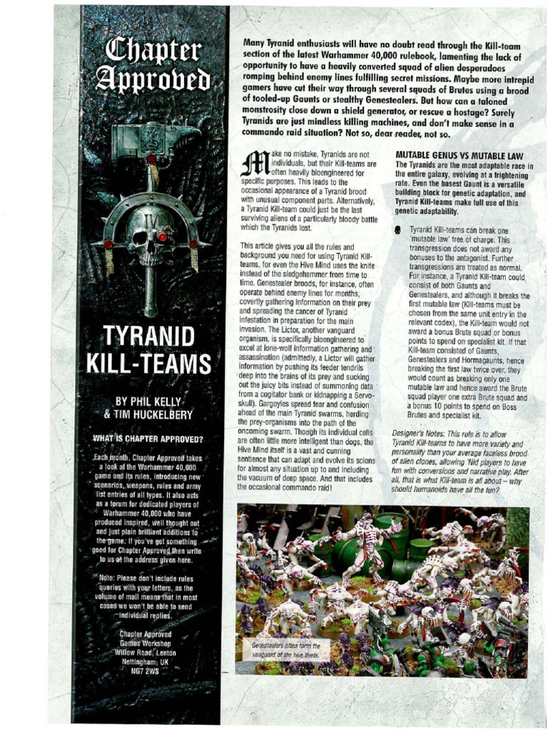 Tyranid Kill Teams | PDF