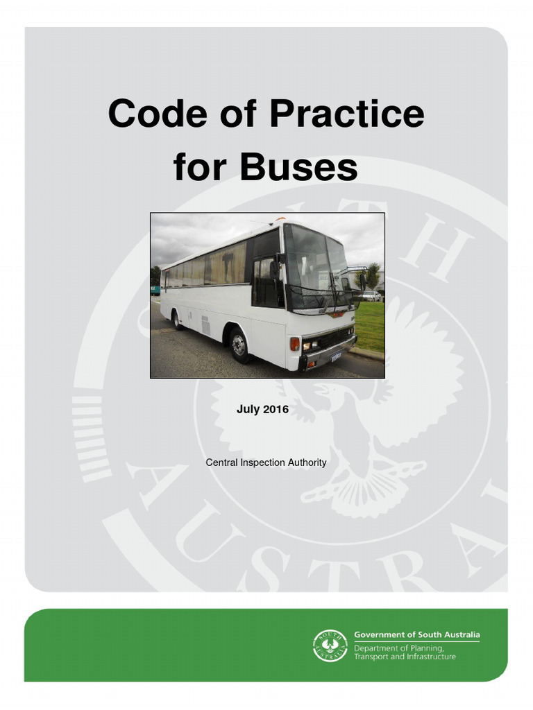 Code of Practice For Buses 26102016 | PDF | Bus | Seat Belt