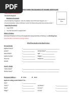 Income Certificate Application Form | PDF