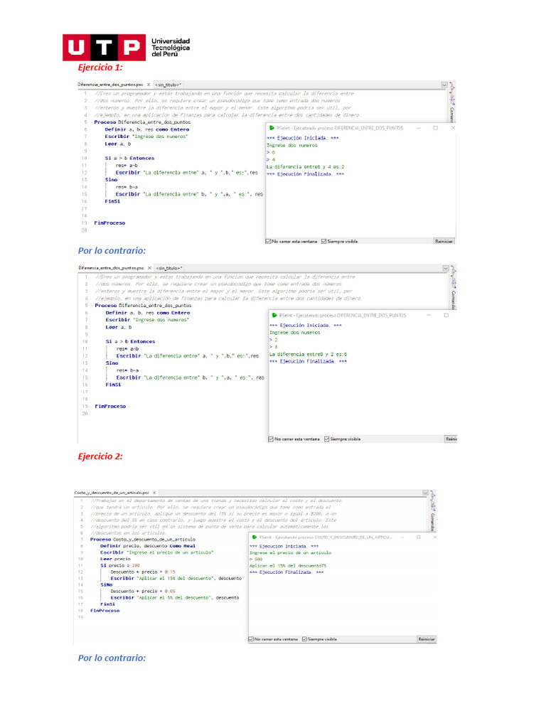 Ejercicio de Algoritmos | PDF