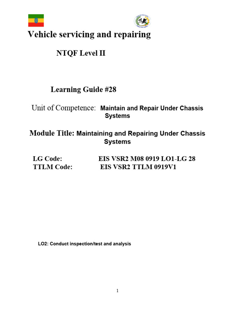 TTLM U.chassis Level 2 LO2 | PDF | Steering | Brake
