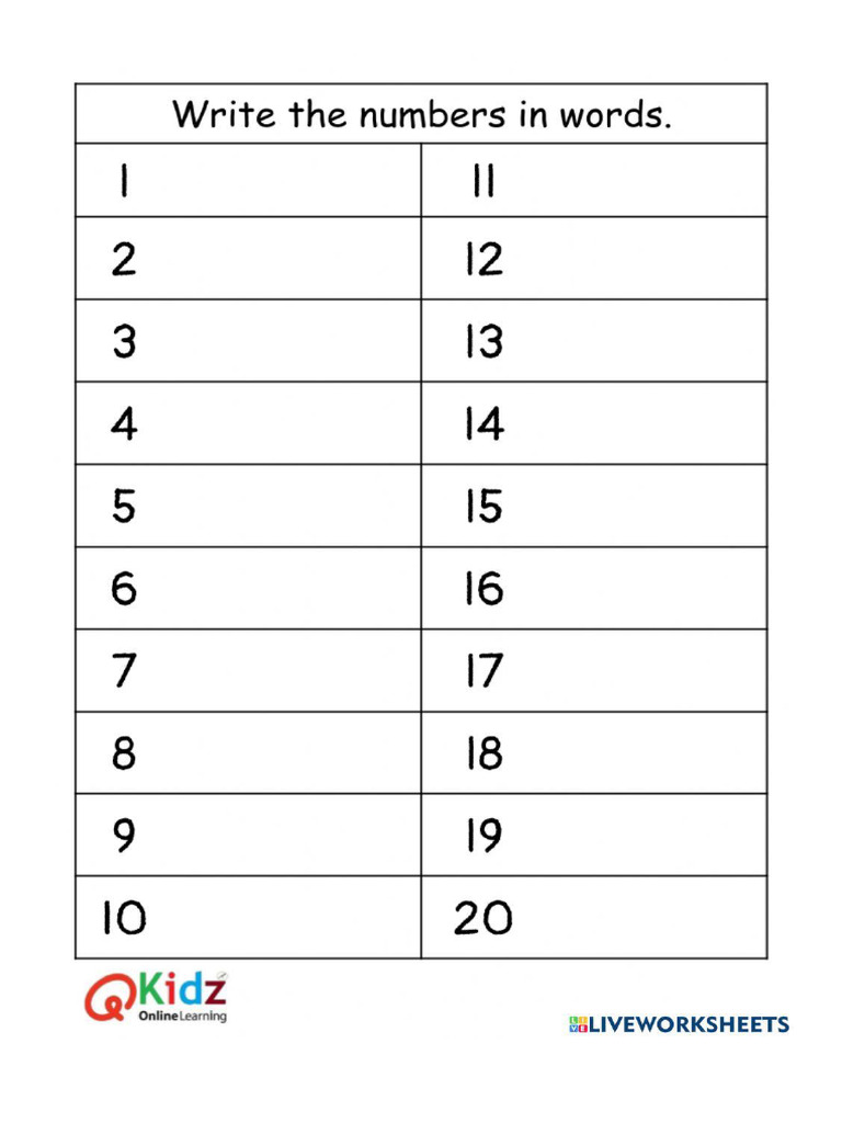 Number in Words Y1 | PDF