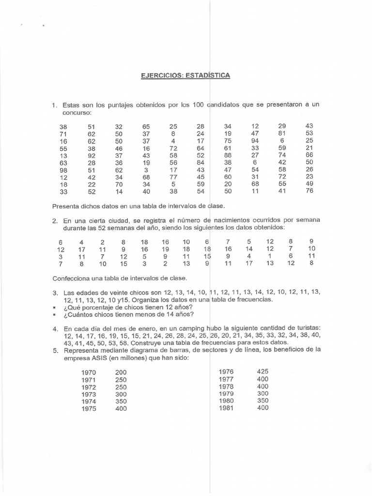 Ejercicios de Estadisticas | PDF