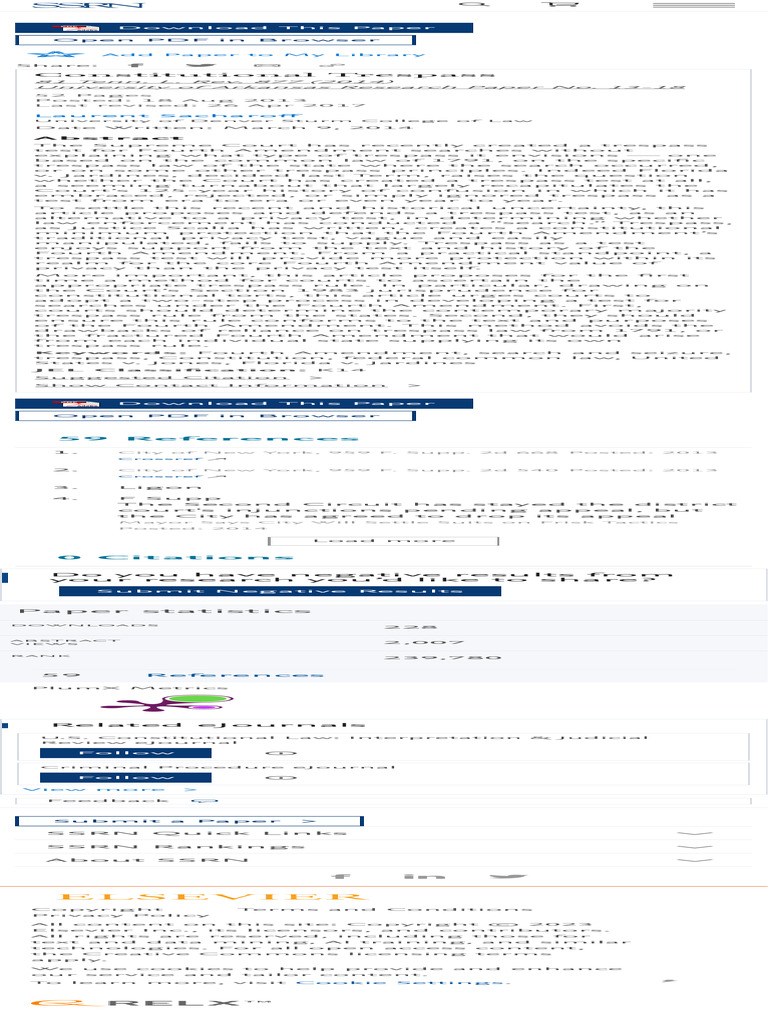 Constitutional Trespass by Laurent Sacharoff SSRN | PDF | Fourth ...