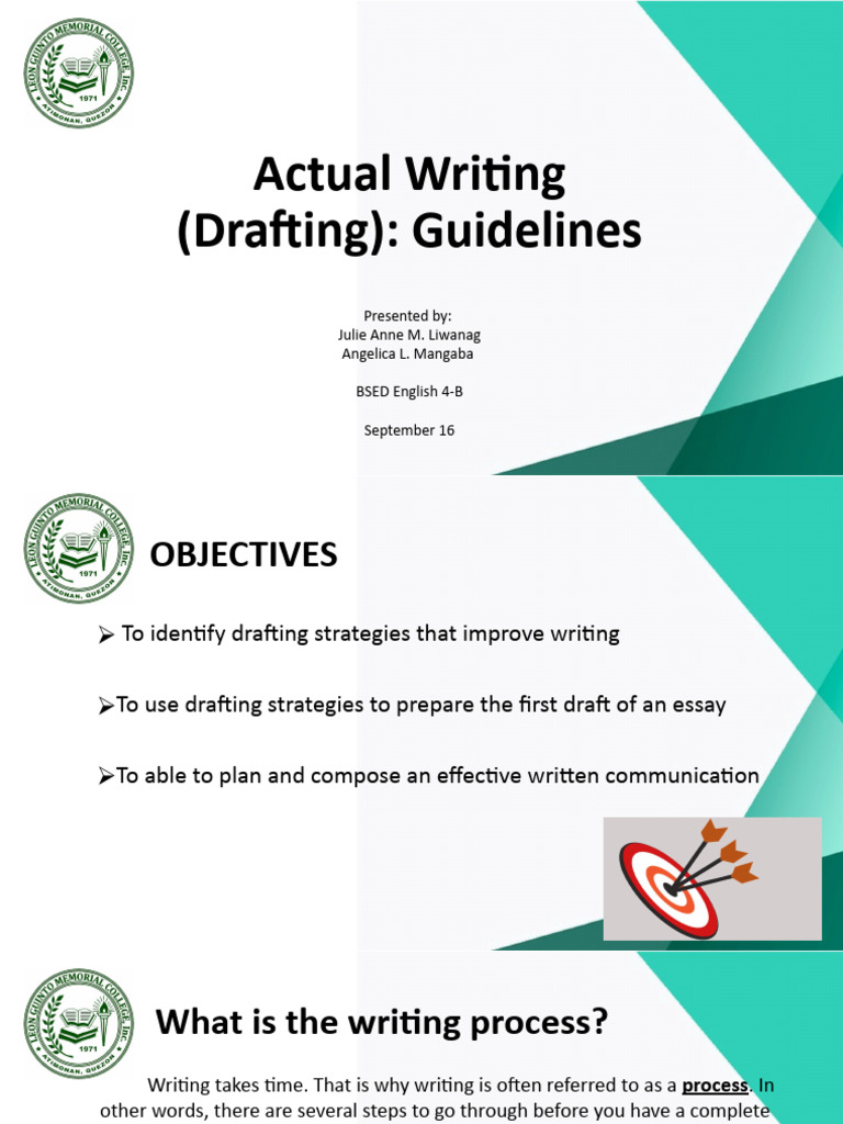 Actual Writing Drafting Guidelines - Liwanag, Julie Anne Mangaba ...