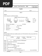 French Grade 5 - Mid Term Ii 2024 Exam | PDF