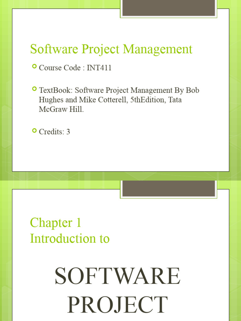 1.SPM Ch 1-Lecture 1 | PDF | Project Management | Software