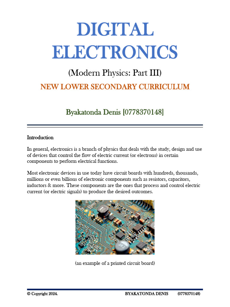 DIGITAL ELECTRONICS - Best Notes (New Curriculum) | PDF | Logic Gate ...