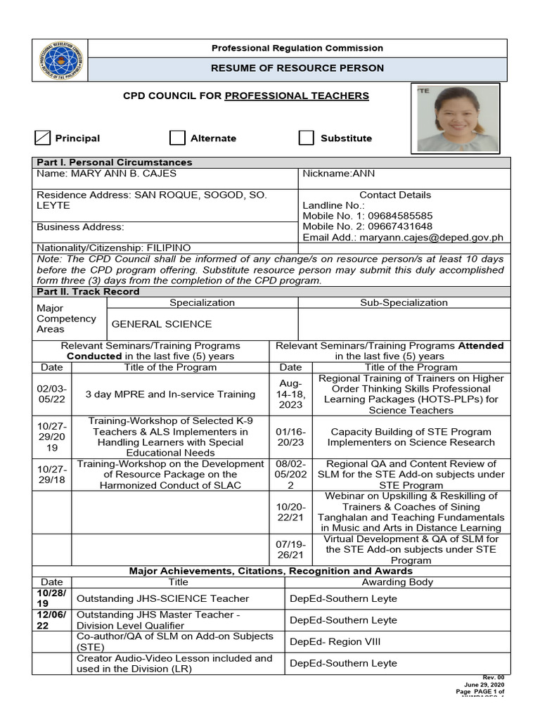 CajesM.CV | Download Free PDF | Behavior Modification | Learning