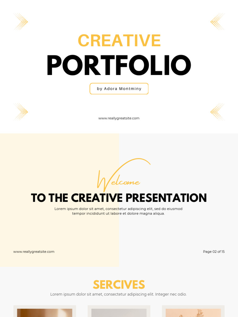 Yellow & White Minimal Creative Portfolio Presentation | PDF | Graphic ...