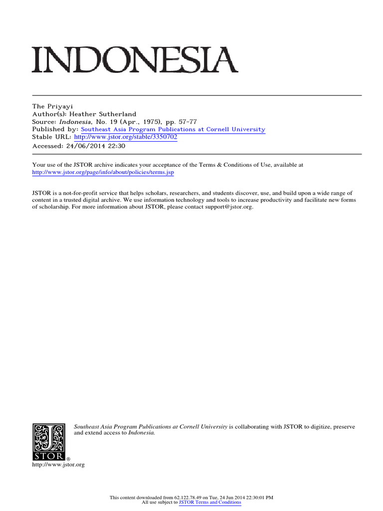 Understanding Javanese Priyayi | PDF | Java | Indonesia
