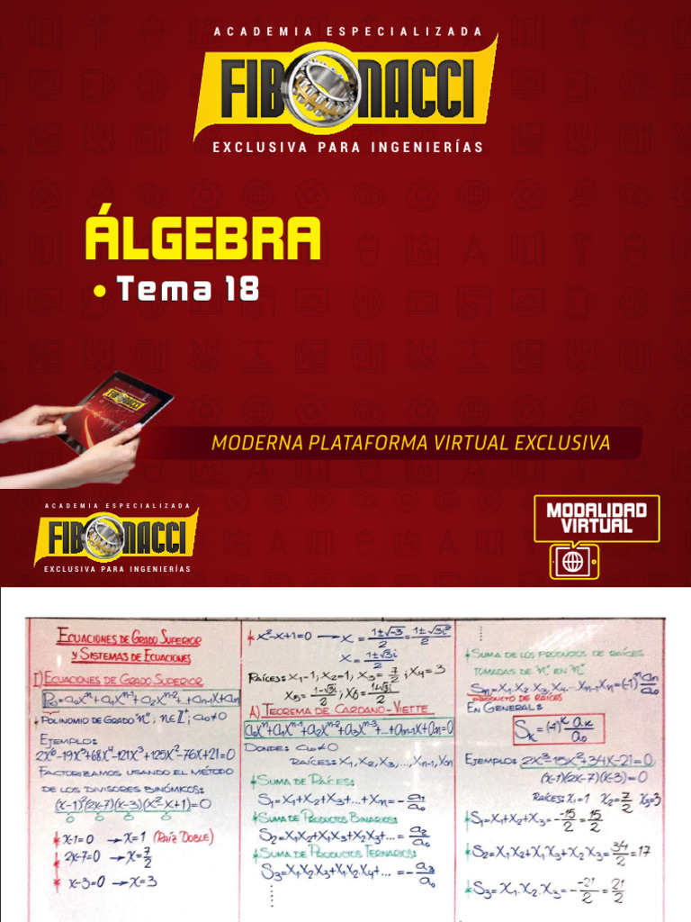 Algebra Pizarra TEMA 18-Comprimido | PDF