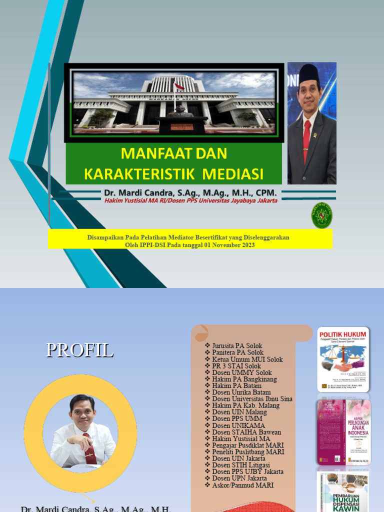 Manfaat & Karakteristik Mediasi | PDF