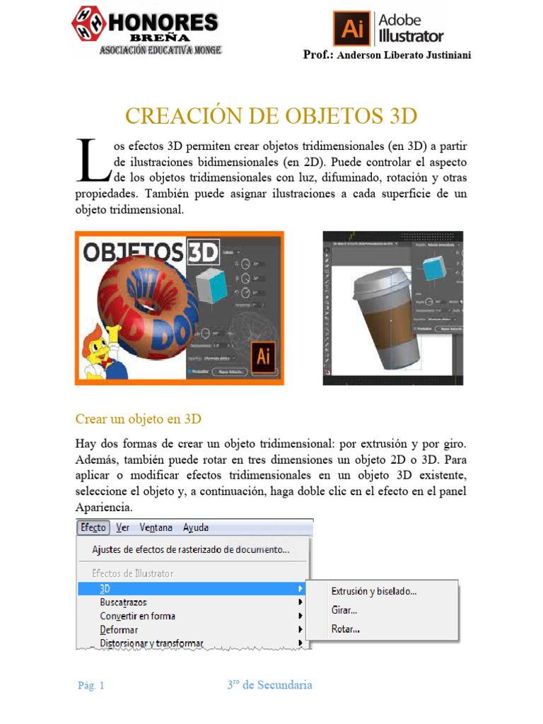 CLASE N°11 3ro de Sec. (Creación de Objetos en 3D) | PDF | Geometría