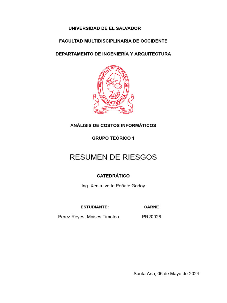 Control de Lectura de Riesgos | PDF | Informática