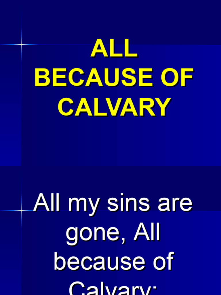 All Because of Calvary | PDF