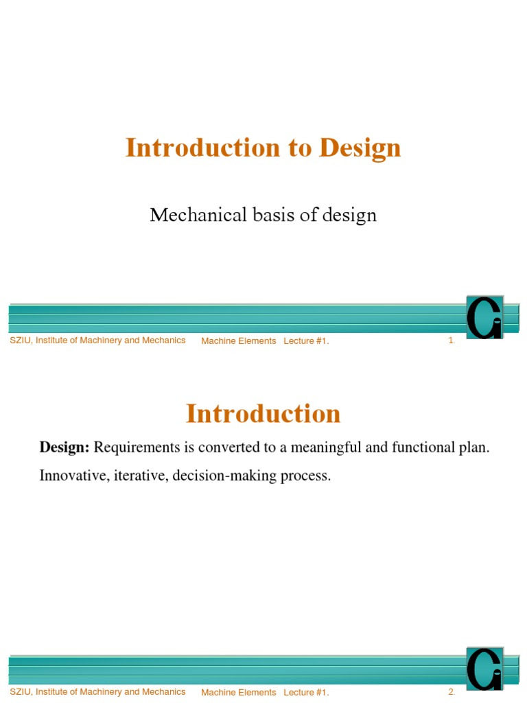 Introduction To Design: Mechanical Basis of Design | Download Free PDF ...