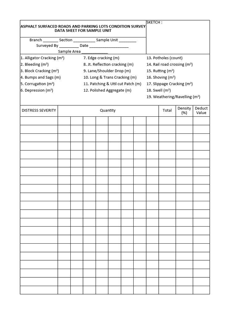Asphalt Road Condition Survey Data | PDF | Teaching Methods & Materials ...