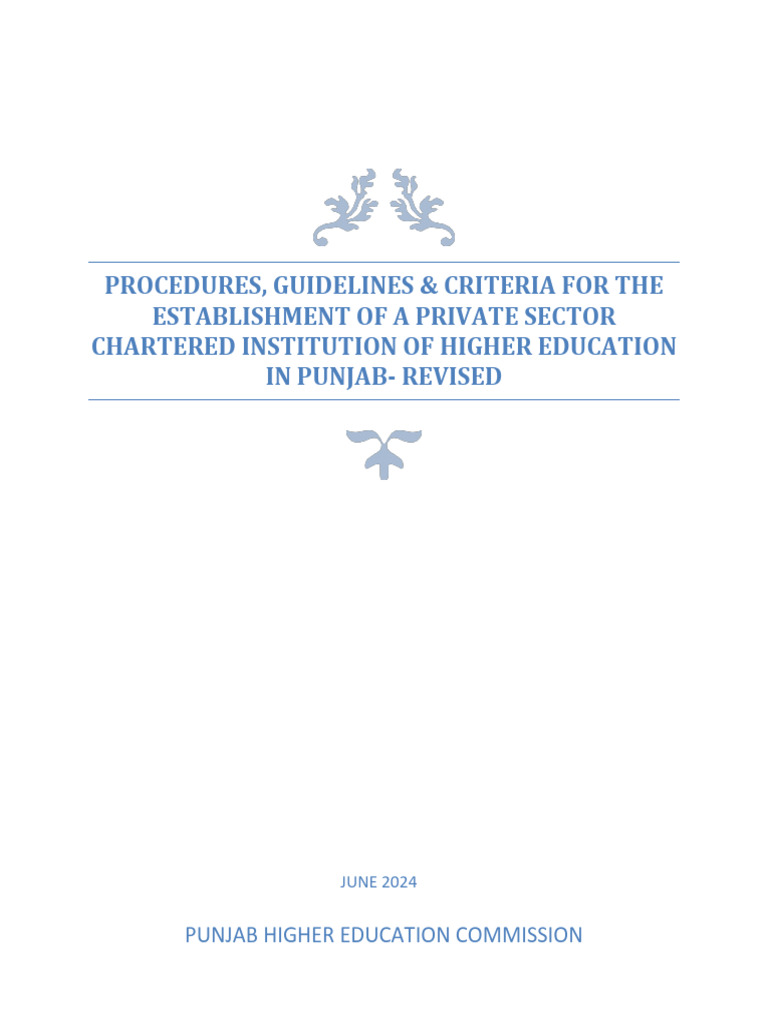 PHEC Guidelines for Chartered HEIs in Punjab | PDF | Evaluation ...