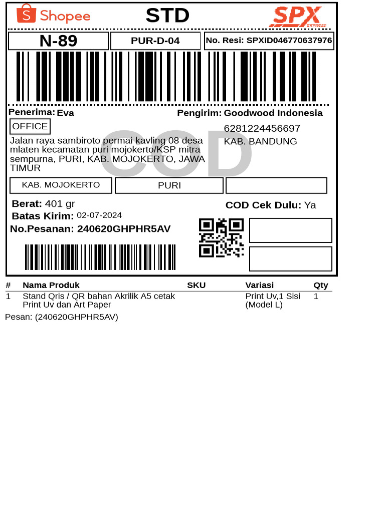 Label Pengiriman-39 | PDF