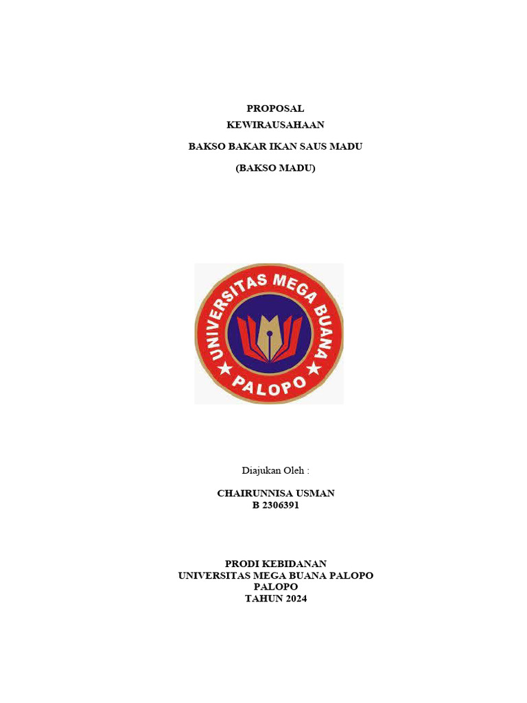 Proposal Kewirausahaan Bakso Madu | PDF